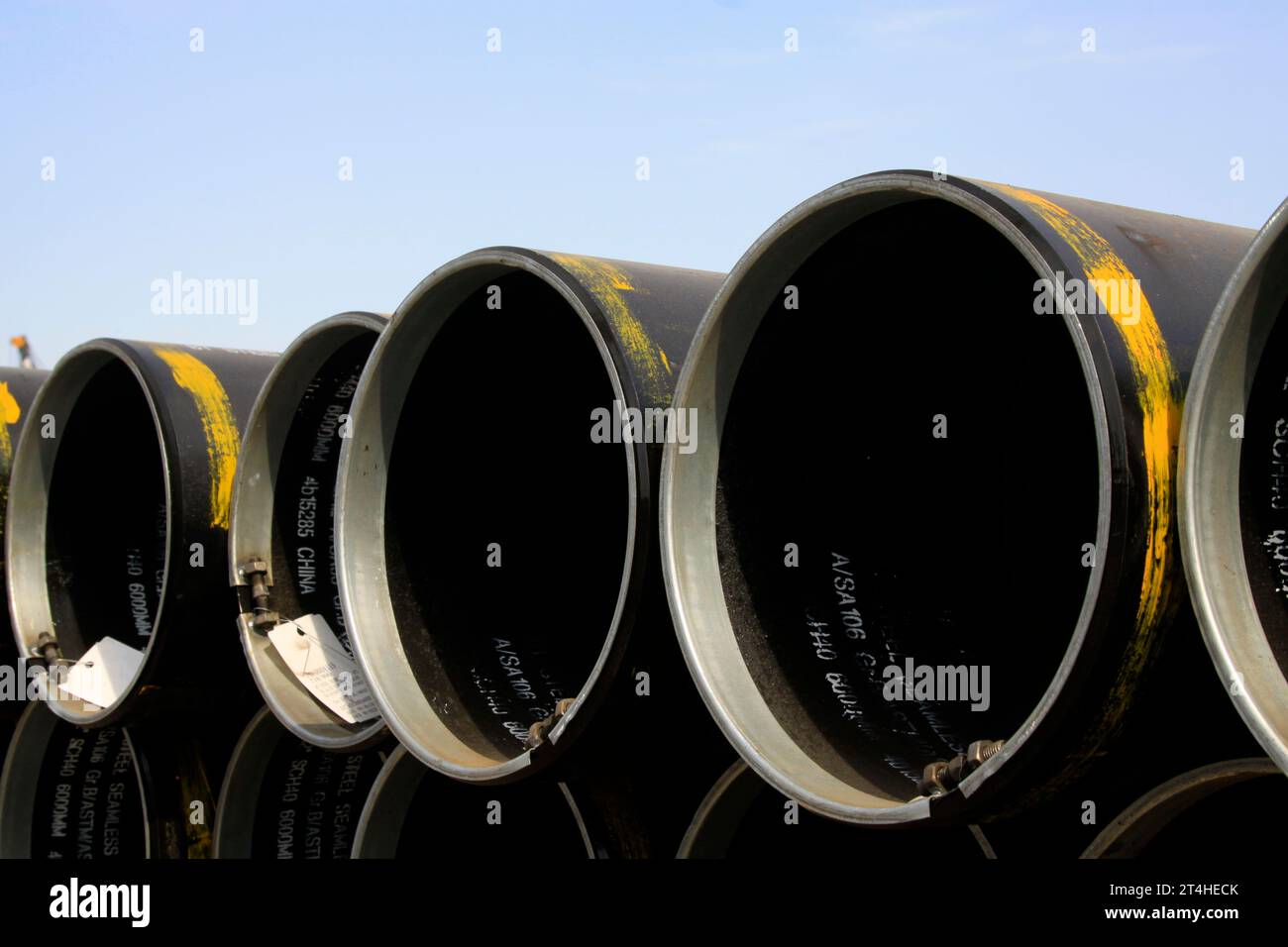 Steel pipe cross section features, closeup of photo Stock Photo - Alamy