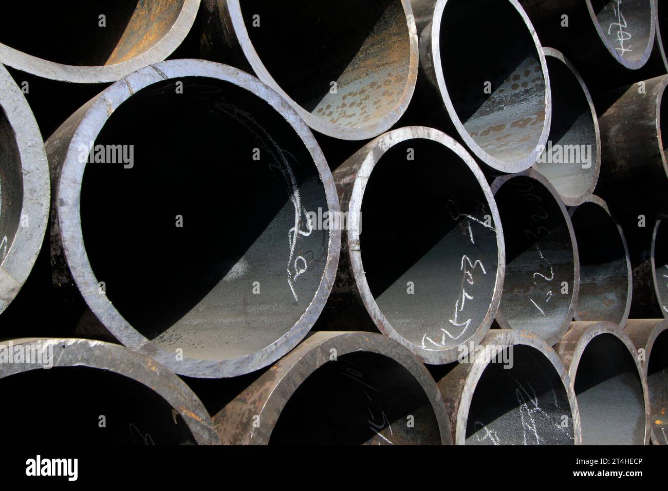 Steel pipe cross section features, closeup of photo Stock Photo - Alamy