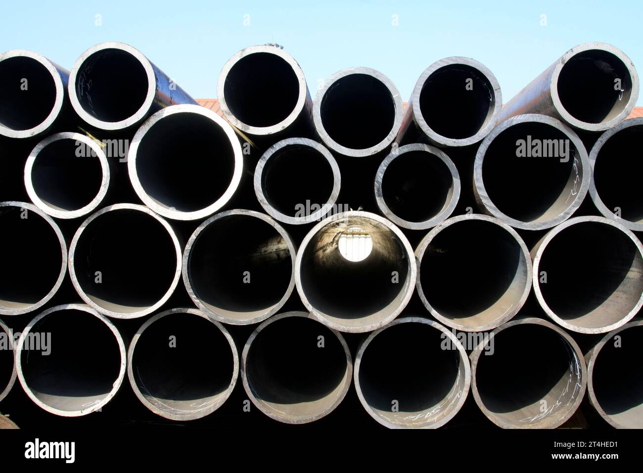 Steel pipe cross section features, closeup of photo Stock Photo - Alamy