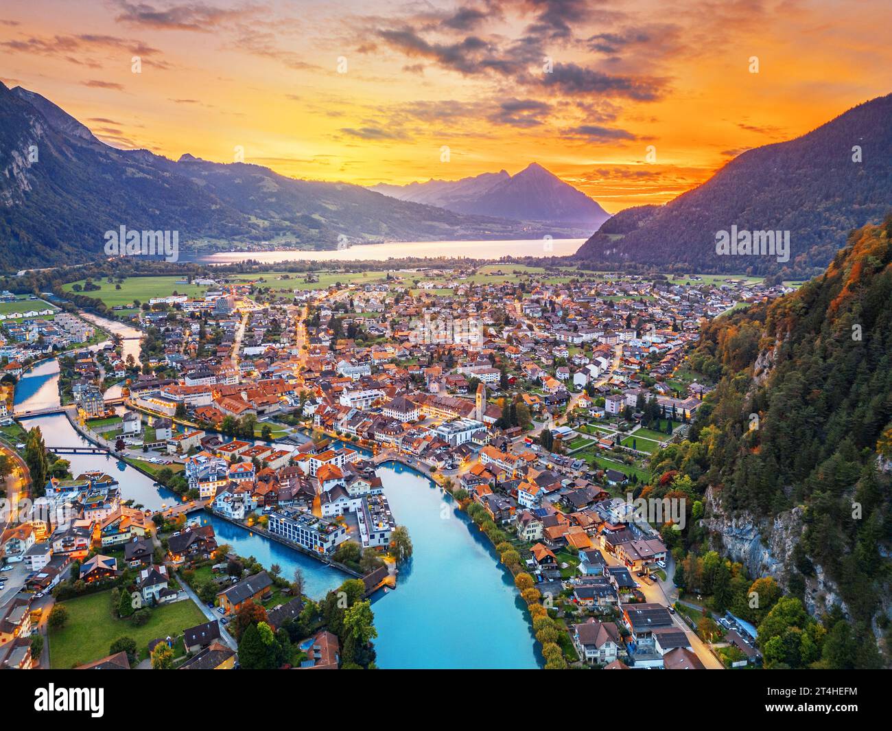 Aerial view interlaken hi-res stock photography and images - Alamy