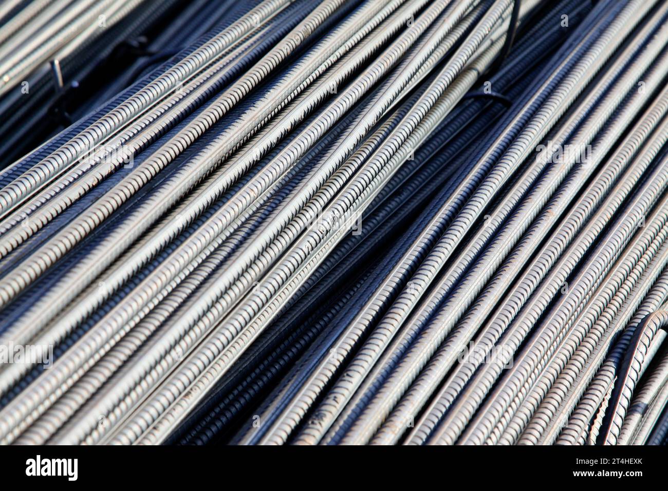 deformed steel bar piled up together, closeup of photo Stock Photo - Alamy
