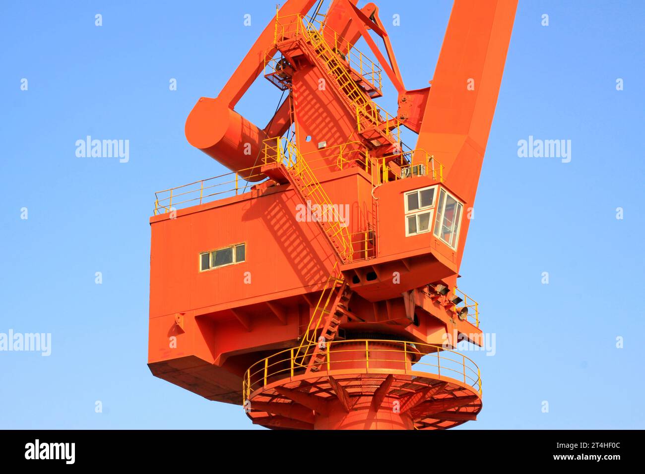 Portal crane control room, closeup of photo Stock Photo - Alamy