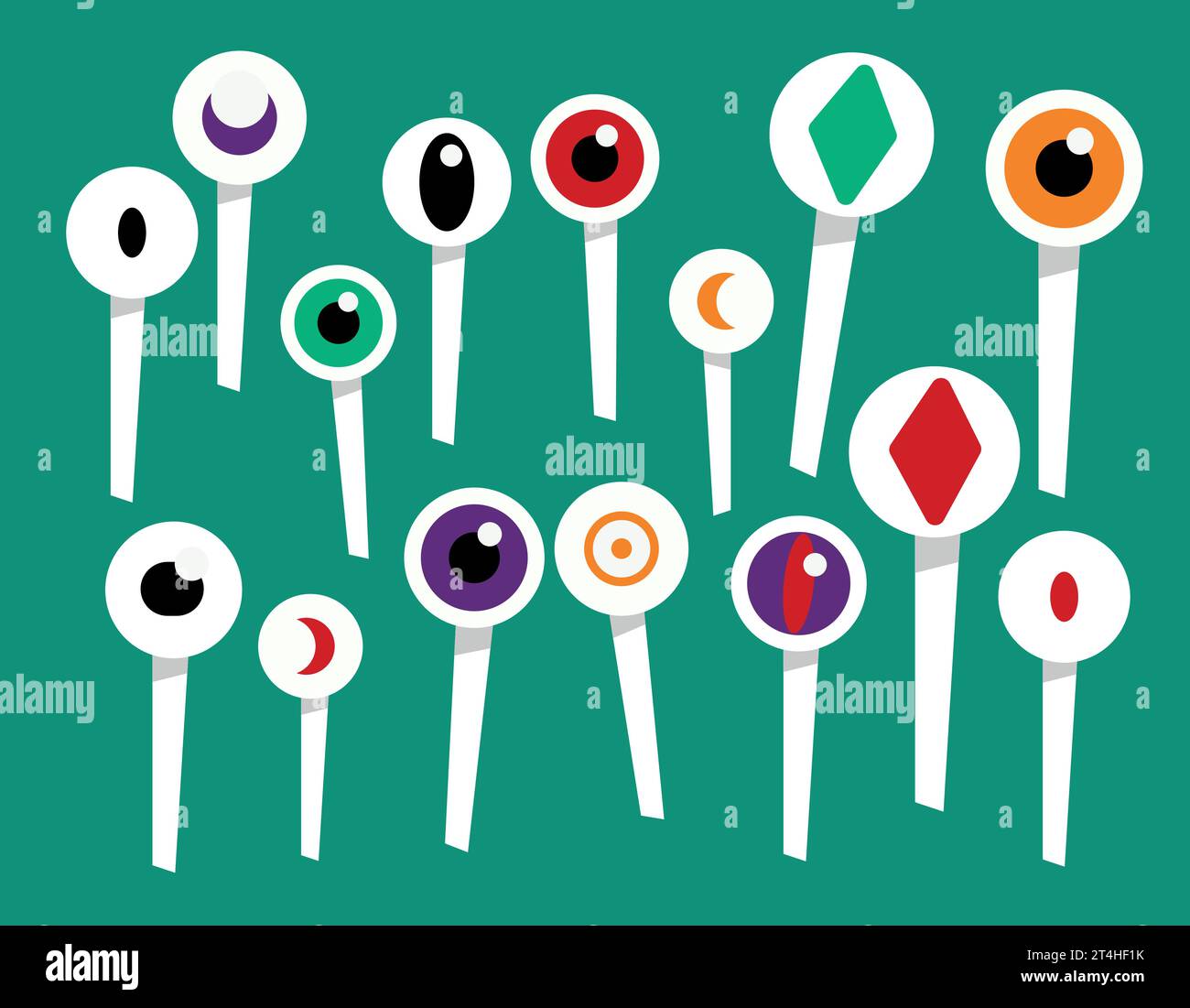 vector candy monster eyes, for halloween, simple design, color ...