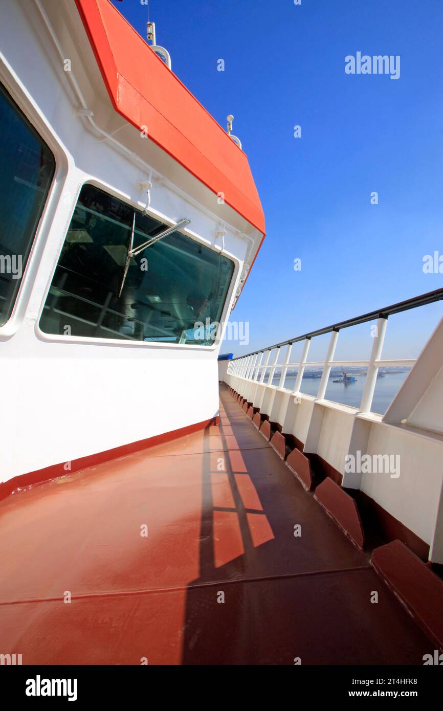 cargo ship cab glass observation window, closeup of photo Stock Photo ...
