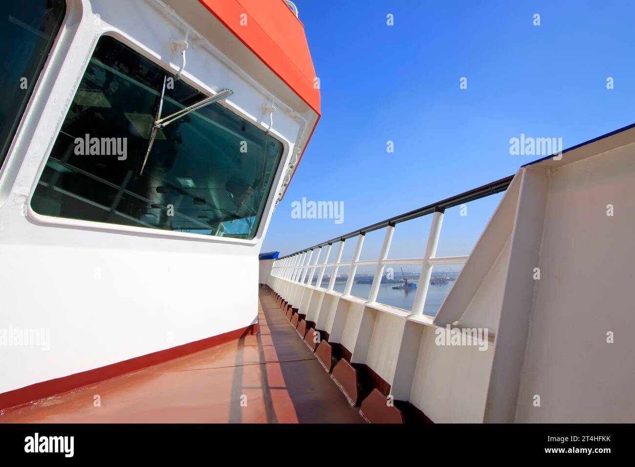 cargo ship cab glass observation window, closeup of photo Stock Photo ...