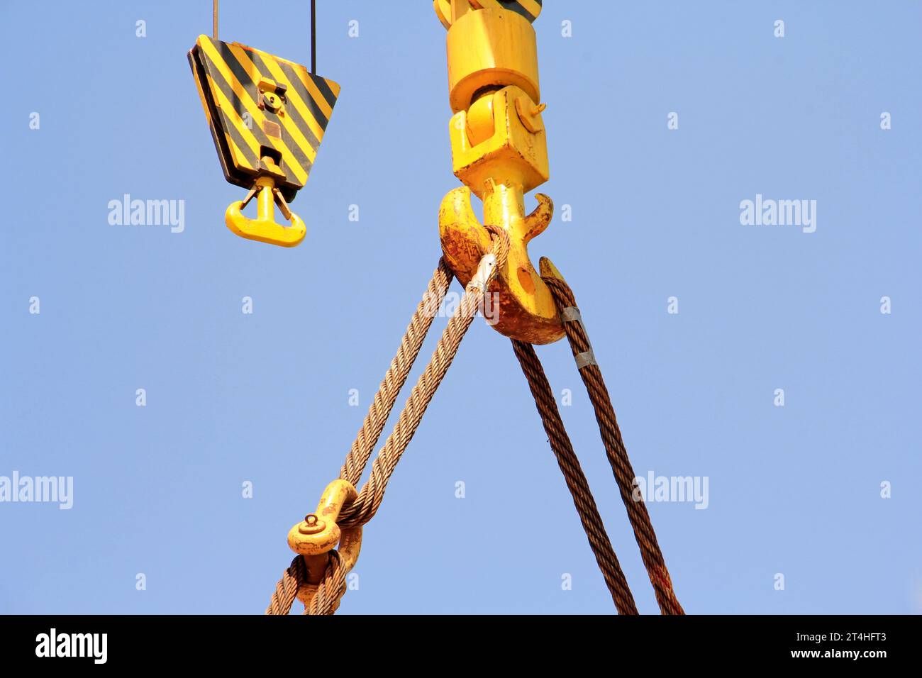 crane sling in the sky, closeup of photo Stock Photo - Alamy