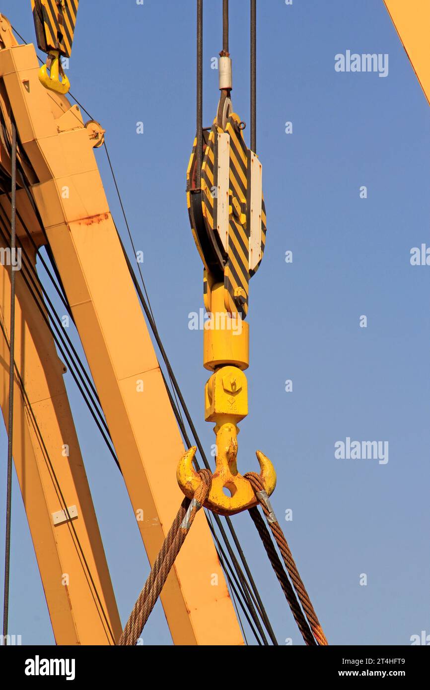 crane sling in the sky, closeup of photo Stock Photo - Alamy