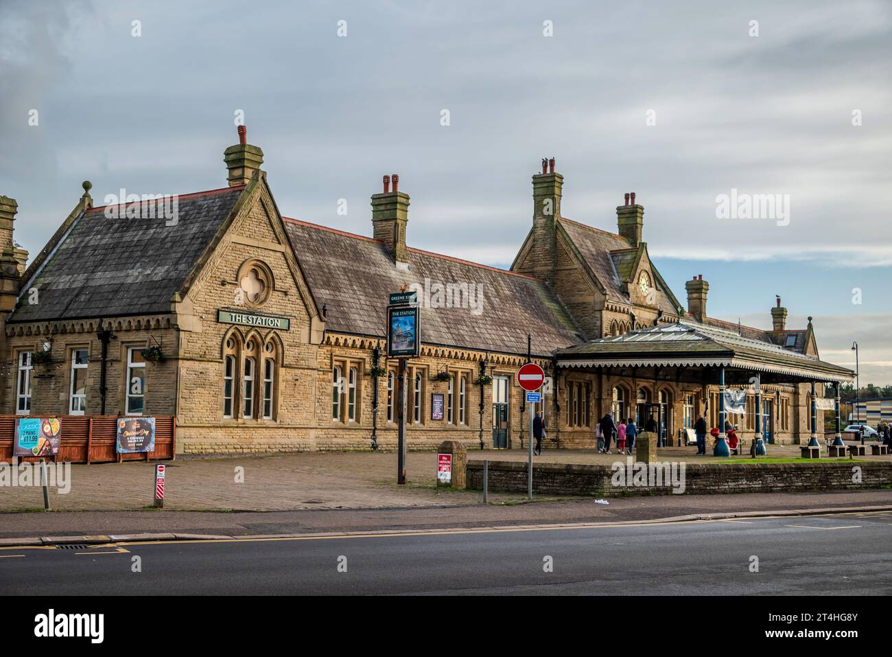 The former Morecambe station now a pub on Morecambe front Stock Photo ...