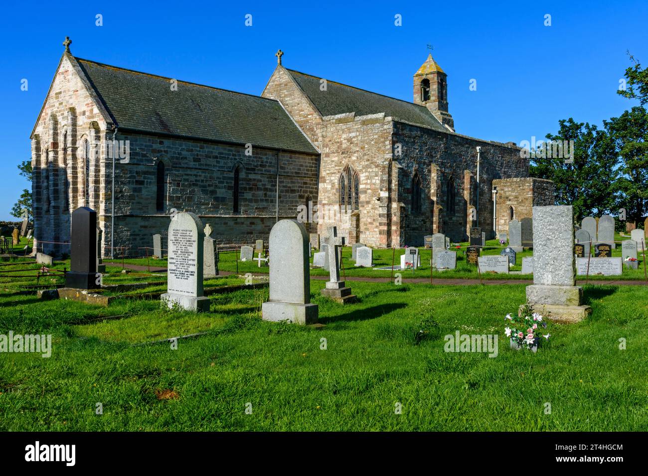 The Parish Church of St. Mary, Holy Island, Northumberland, England, UK ...