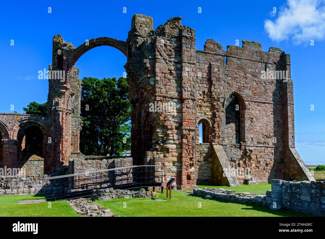 Lindisfarne Priory, Holy Island, Northumberland, England, UK. The south ...