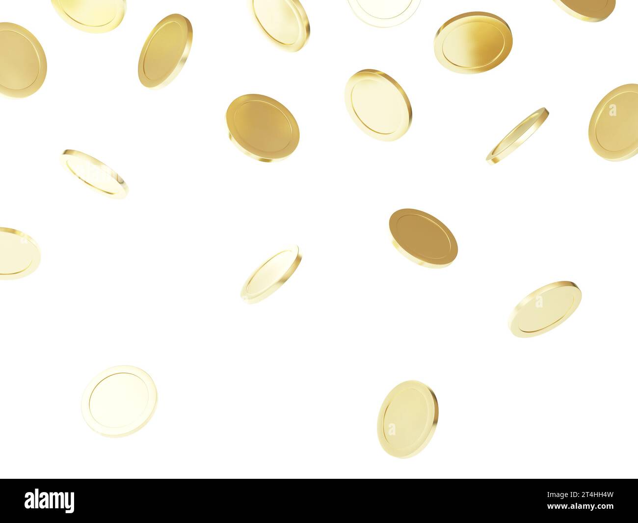 Falling coins isolated on white background. 3d illustration Stock Photo ...