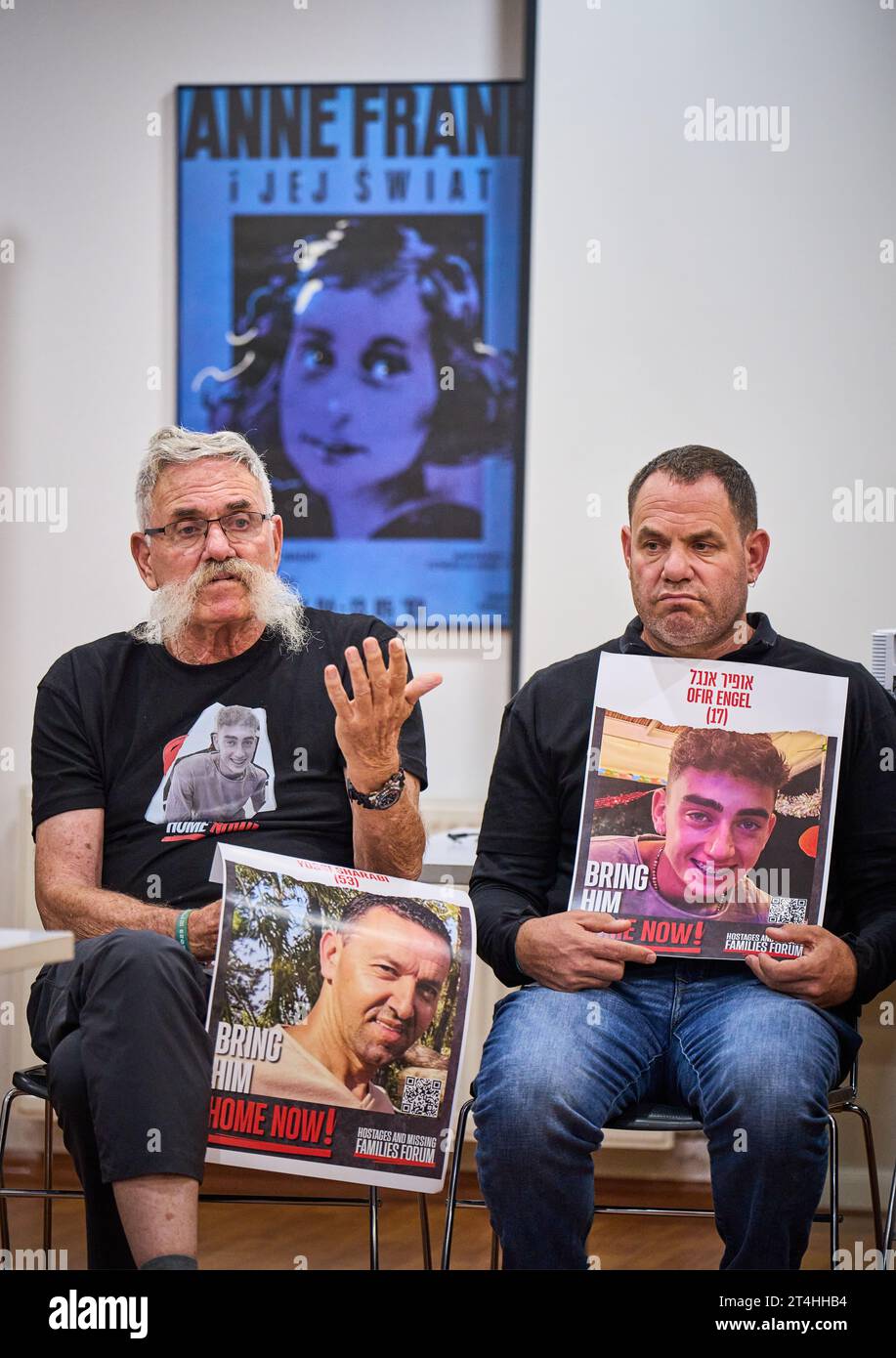 THE HAGUE - Family members and relatives of Israeli hostages speak to ...