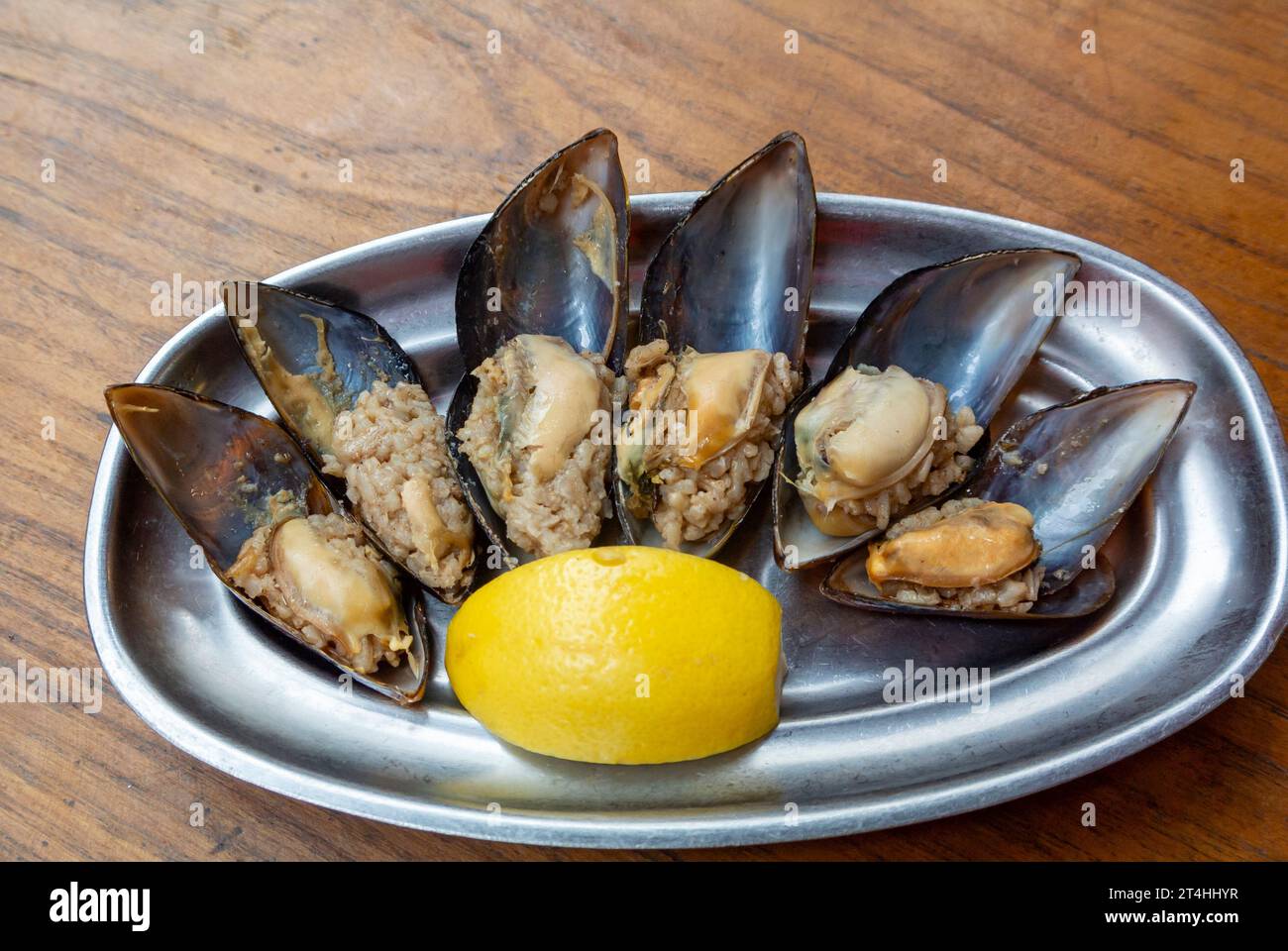 midye dolmasi is stuffed mussels that is a traditional turkish food ...