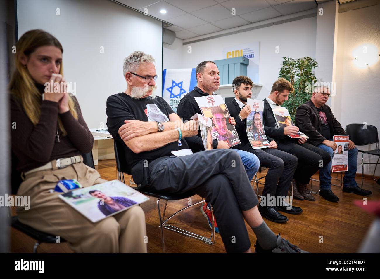 THE HAGUE - Family members and relatives of Israeli hostages speak to ...
