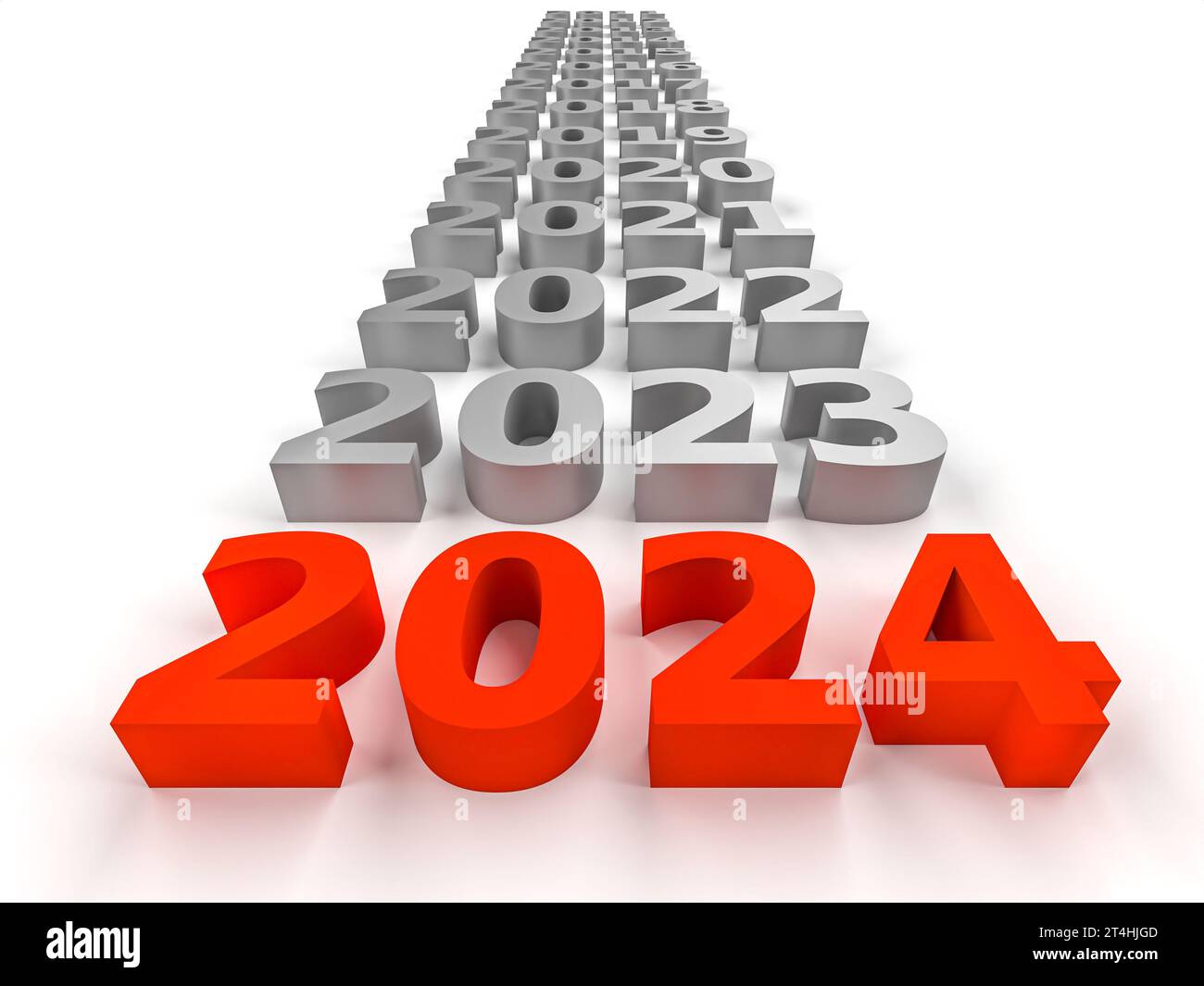 Red number of new year 2024 near old years. Celebrate holiday concept ...