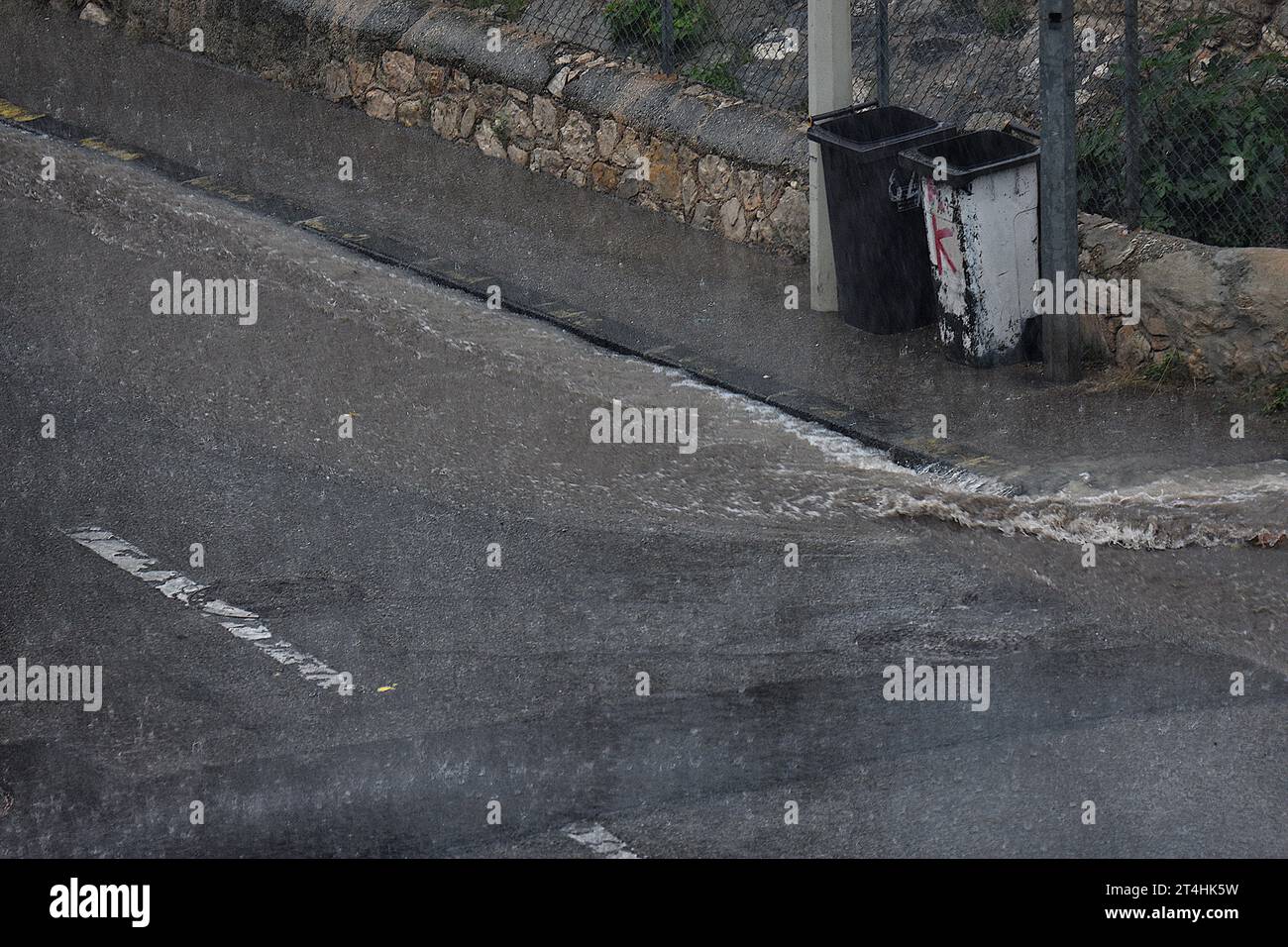 Marseille, France. 30th Oct, 2023. Muddy water from heavy rains ...