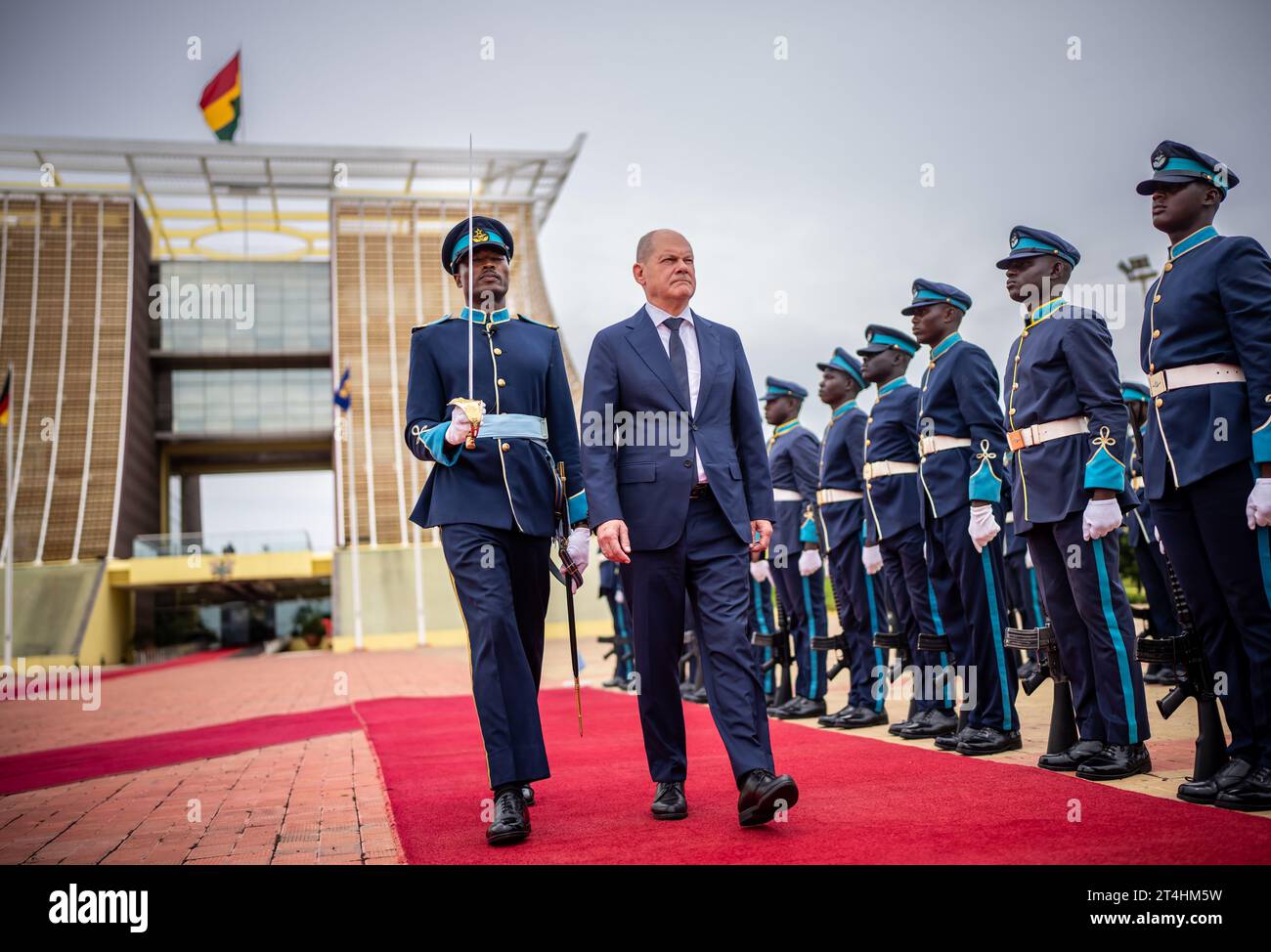 Accra, Ghana. 31st Oct, 2023. German Chancellor Olaf Scholz (SPD, 2nd ...