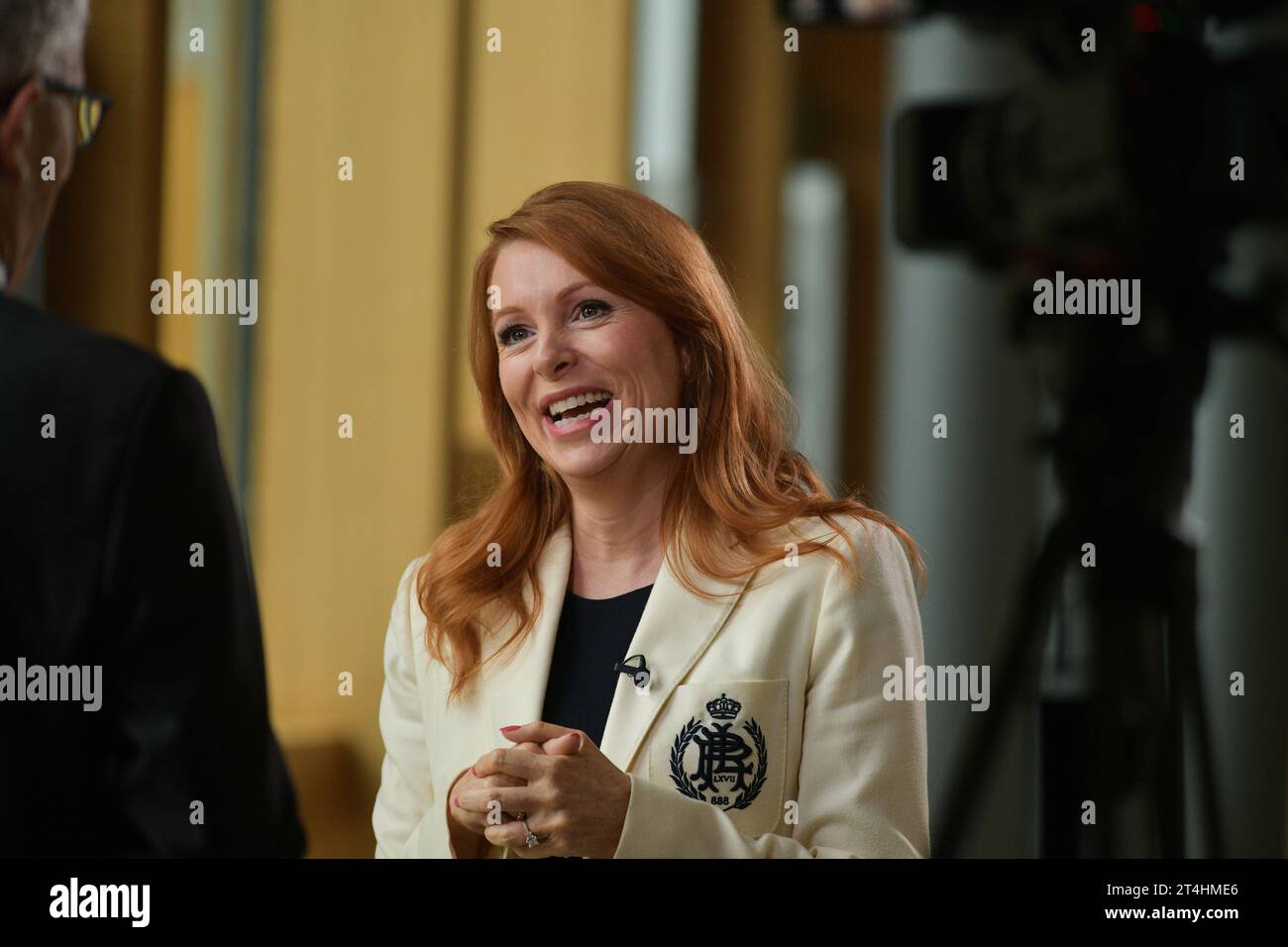 Edinburgh Scotland, UK 31 October 2023. Ash Regan MSP does media ...