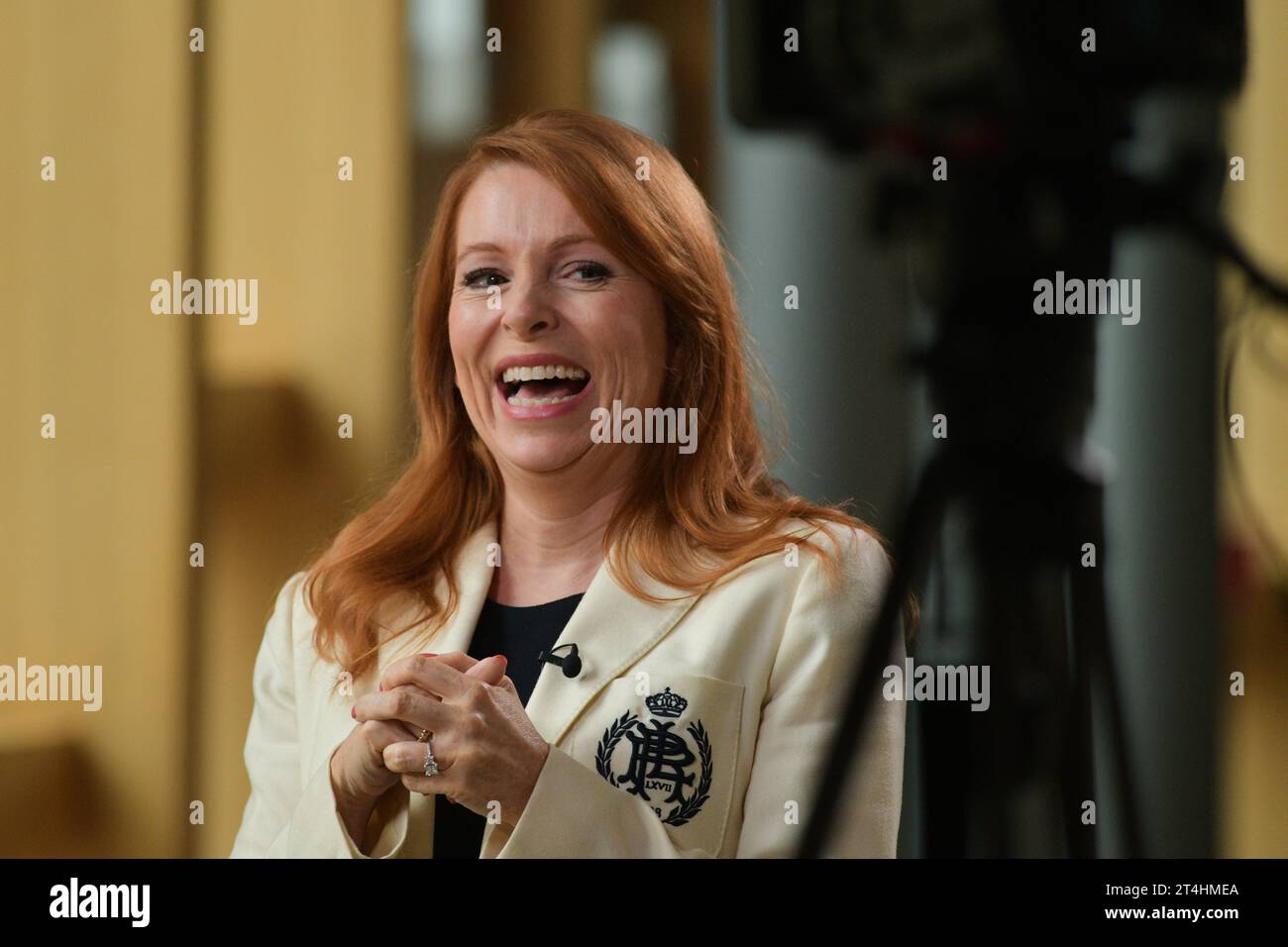 Edinburgh Scotland, UK 31 October 2023. Ash Regan MSP does media ...