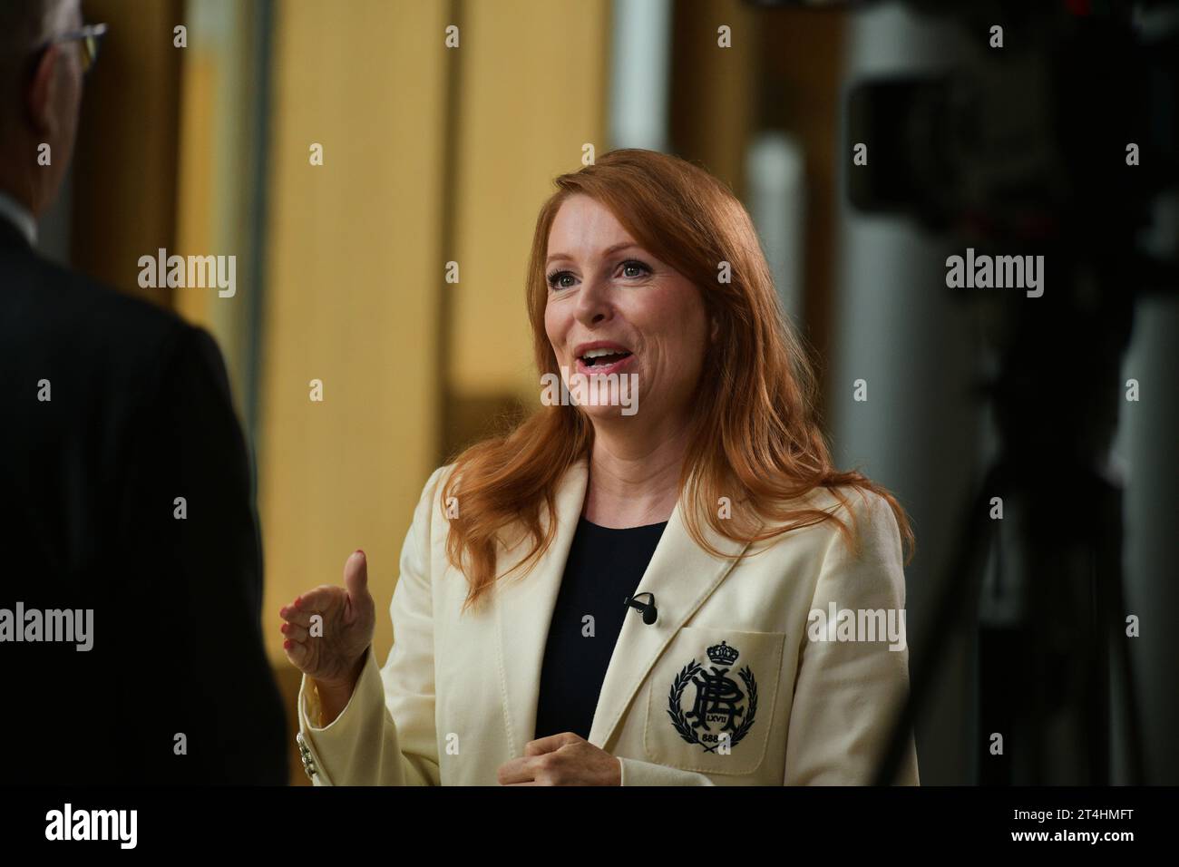 Edinburgh Scotland, UK 31 October 2023. Ash Regan MSP does media ...