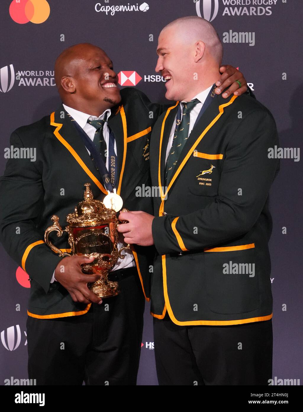 Bongi Mbonambi, Jasper Wiese,of South Africa during the World Rugby ...