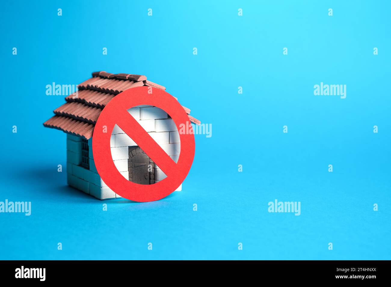 House with red symbol No. Restrictions ban on construction. Restriction ...