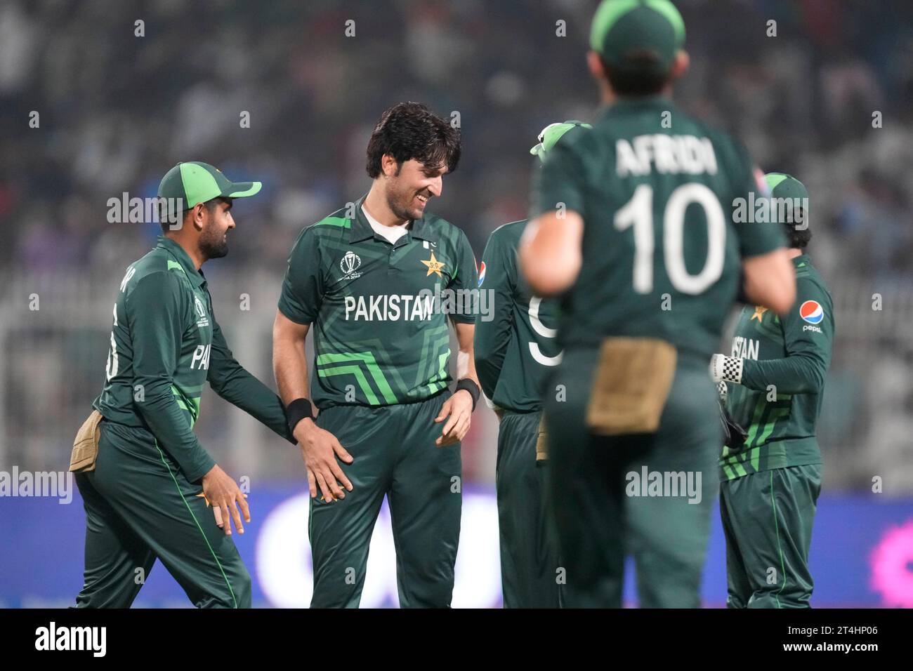 Pakistan's Mohammad Wasim celebrates the wicket of Bangladesh's ...