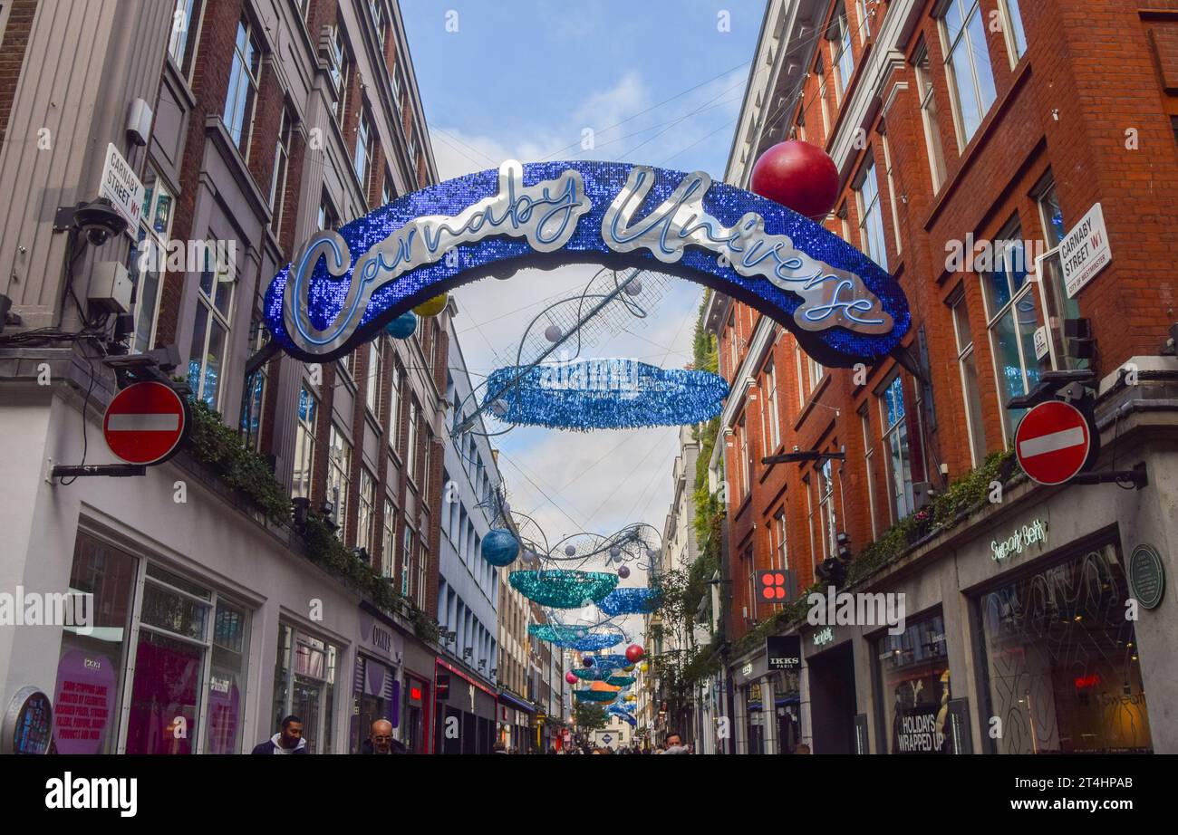 London, UK. 31st October 2023. This year's winter decorations, themed ...