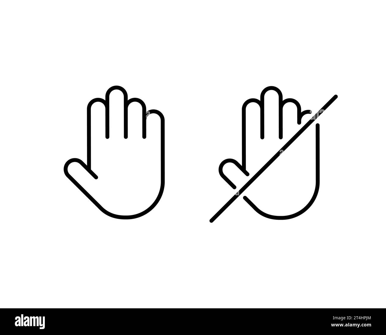 Hand no entry sign Black and White Stock Photos & Images - Alamy