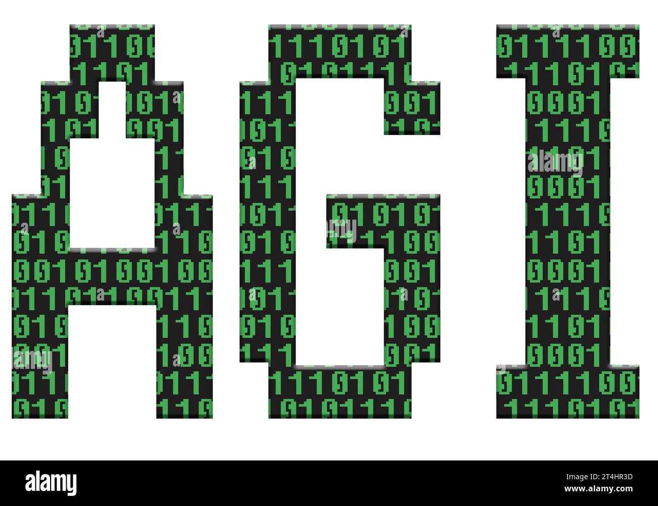 Digital composite AGI with an overlay of binary code in the green ...