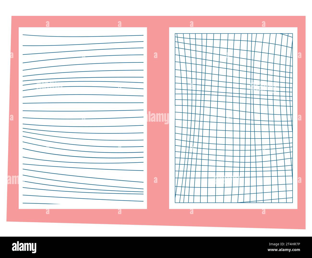 Vector set of paper template for notebook, cell, line, curve line ...