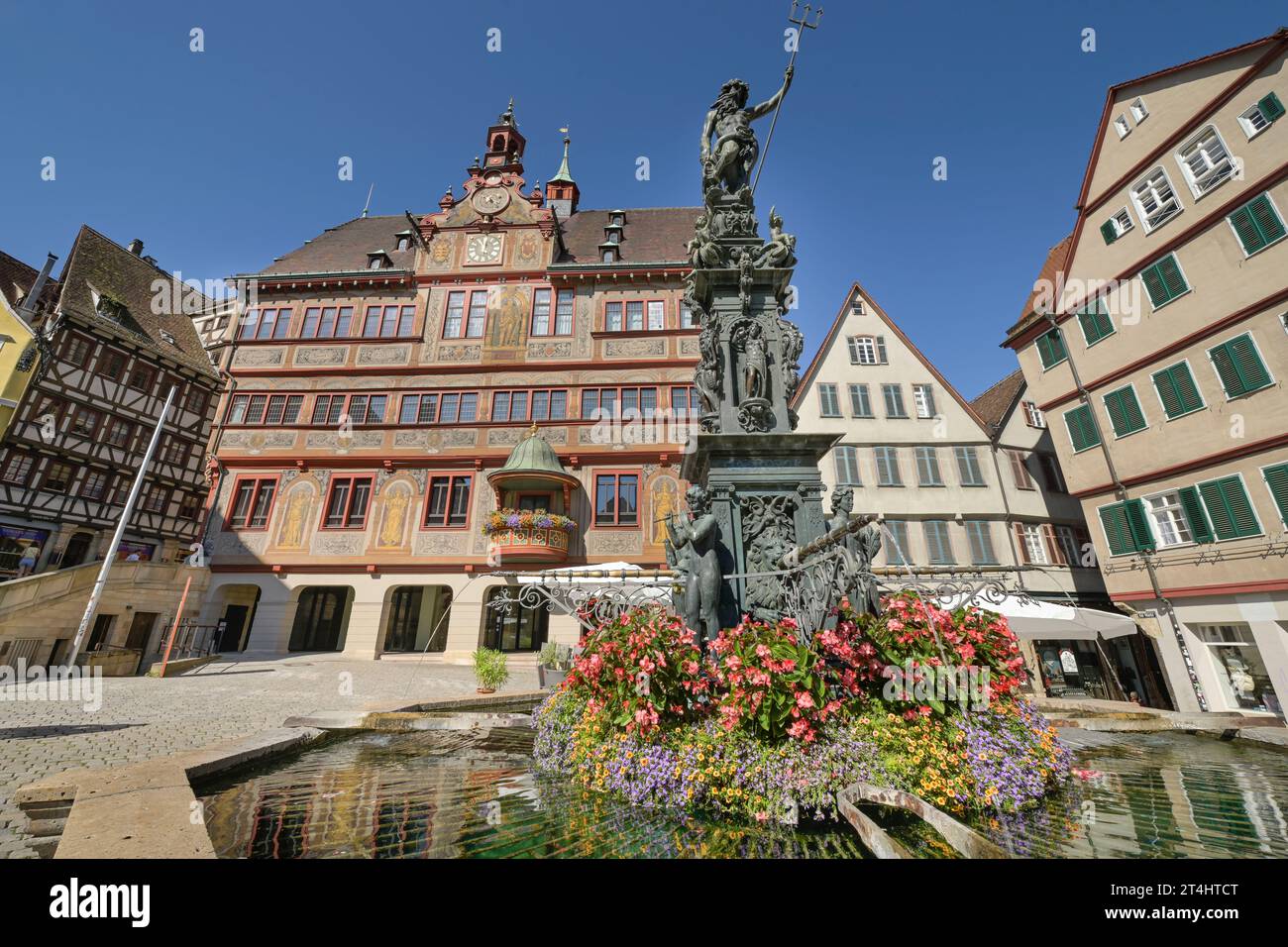Neptunbrunnen, Altes Rathaus, Am Markt, Tübingen, Baden-Württemberg ...
