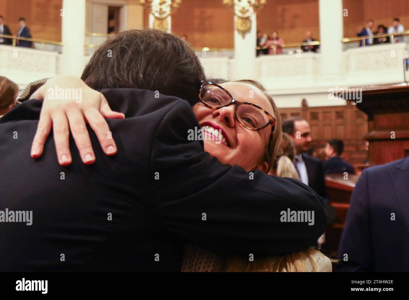 The president of the Constitutional Council, Beatriz Hevia, who is from ...