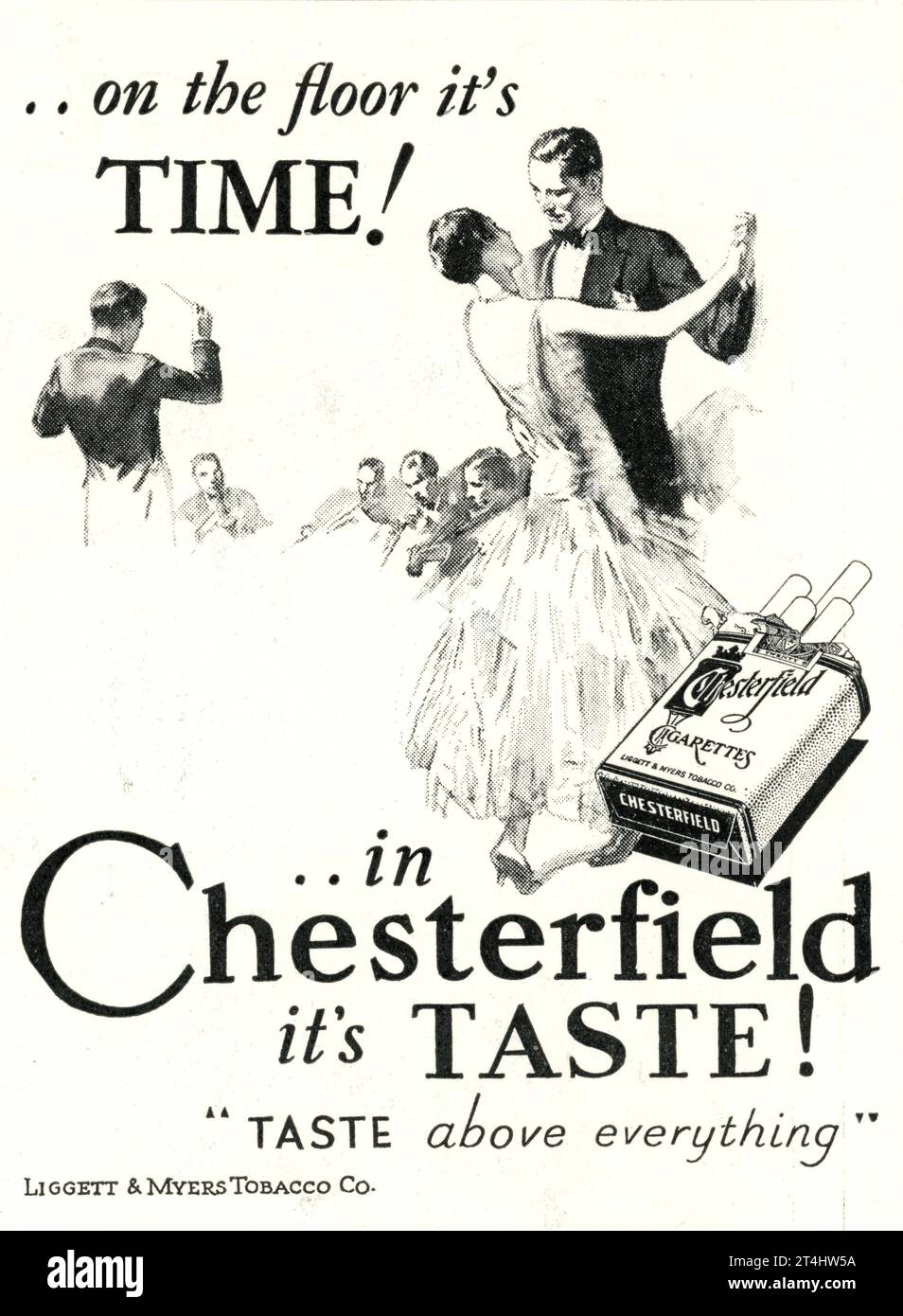 on the floor it's TIME! in CHESTERFIELD it's TASTE ! 1930 British ...