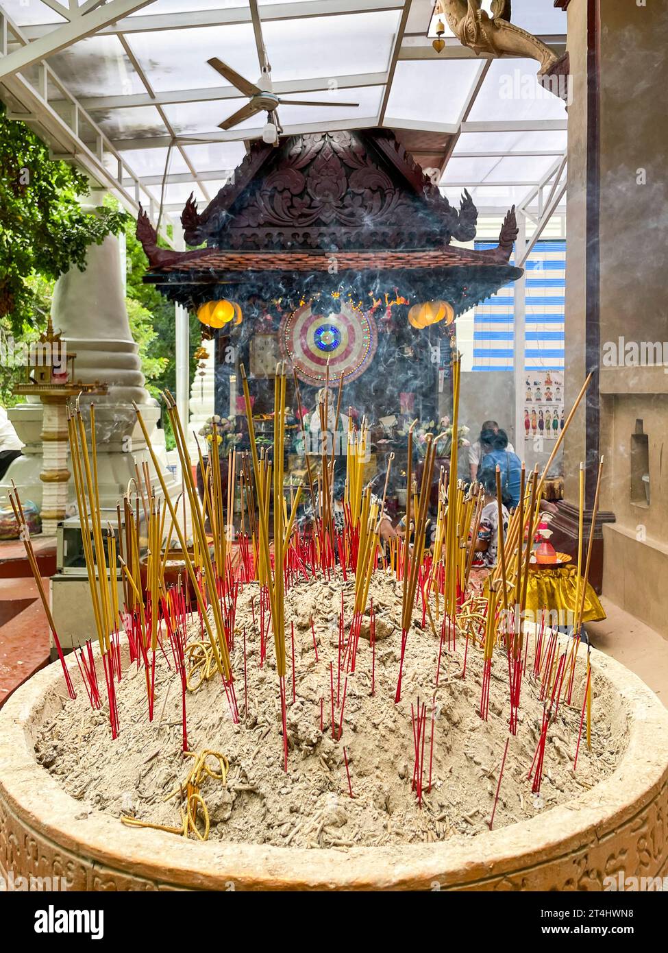 Cambodia, Phnom Penh, Wat Phnom temple Stock Photo - Alamy