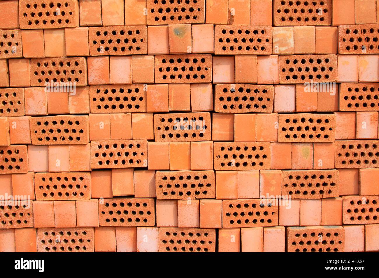 red hollow brick, closeup of photo Stock Photo - Alamy