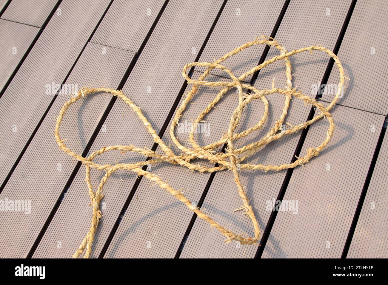 Straw rope on the floor, closeup of photo Stock Photo - Alamy