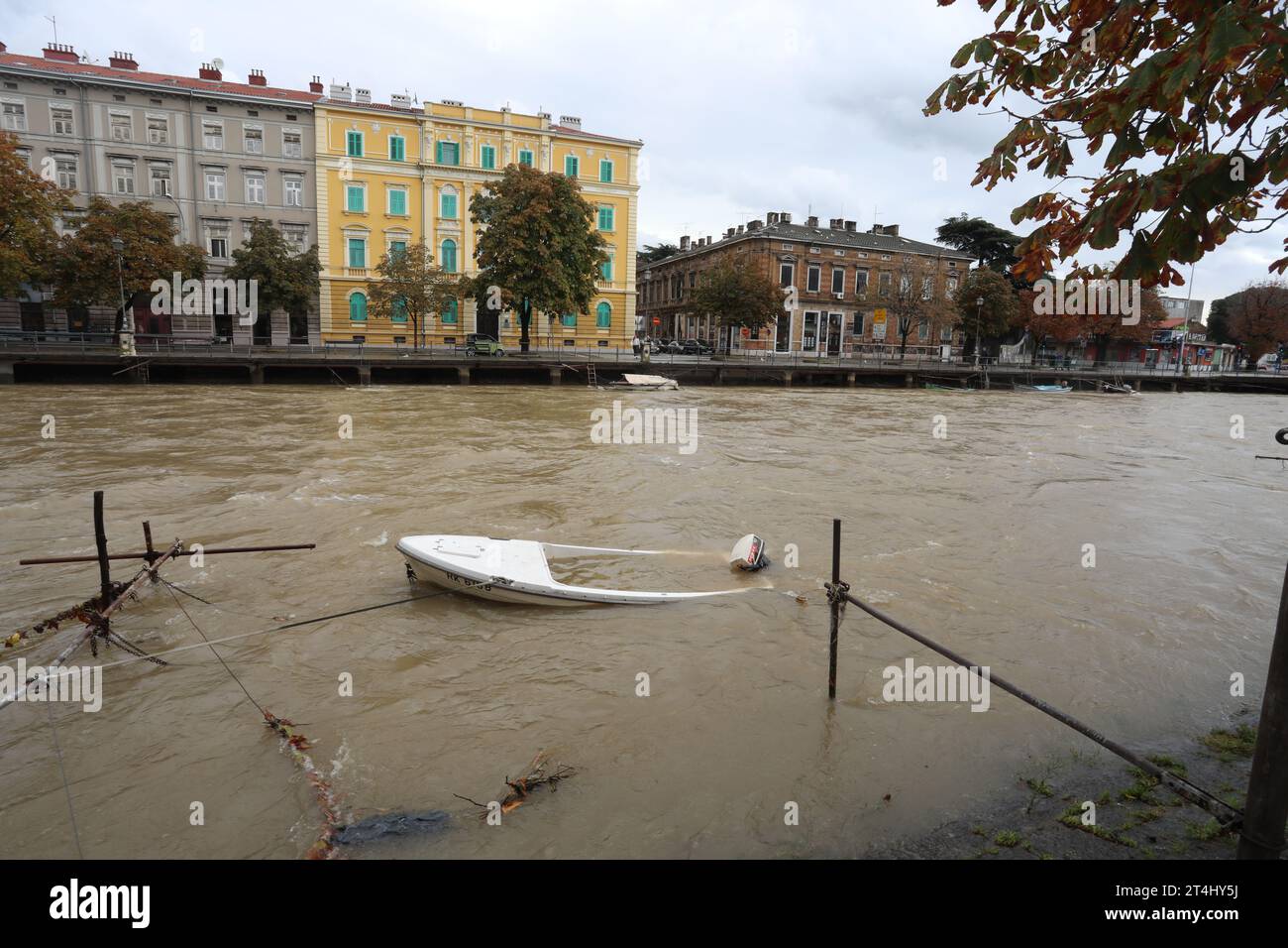 Rijeka, Croatia. 30th Oct, 2023. Due to heavy rain, the river Rjecina ...