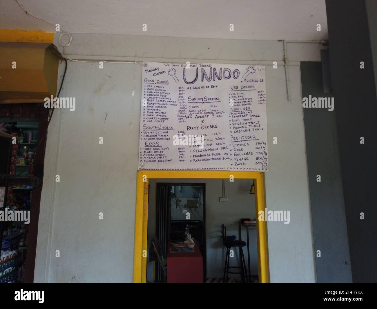 Unndo Restaurant in Benaulim village in Indian state of Goa Stock Photo ...