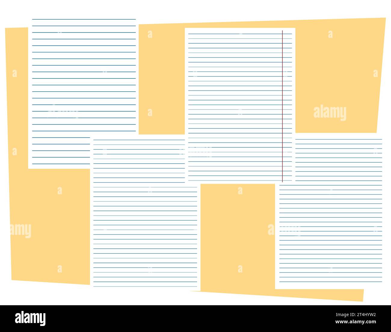 Vector Set Of Paper Template For Notebook Cell Line Curve Line Checklet Curve Dot Use For