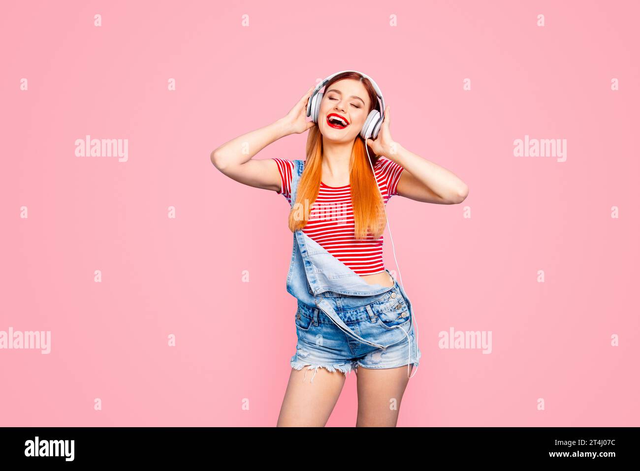 Fun joy leisure lifestyle people person concept. Close up studio photo ...