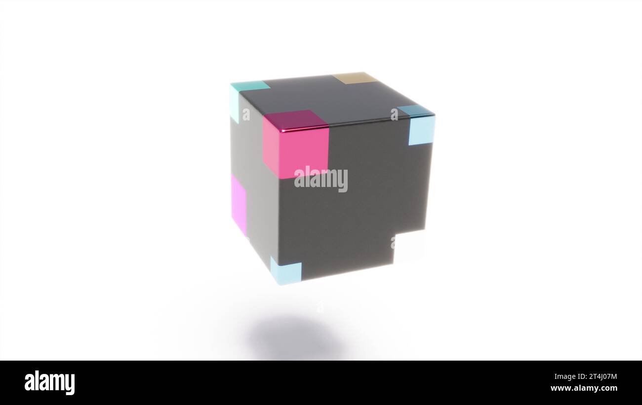 Modern Metal box intro 3d render Stock Photo - Alamy