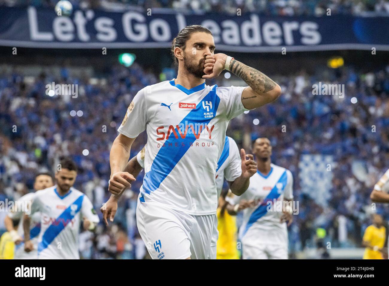 Ruben Neves of Al-Hilal SFC celebrates after scoring during their SAFF ...