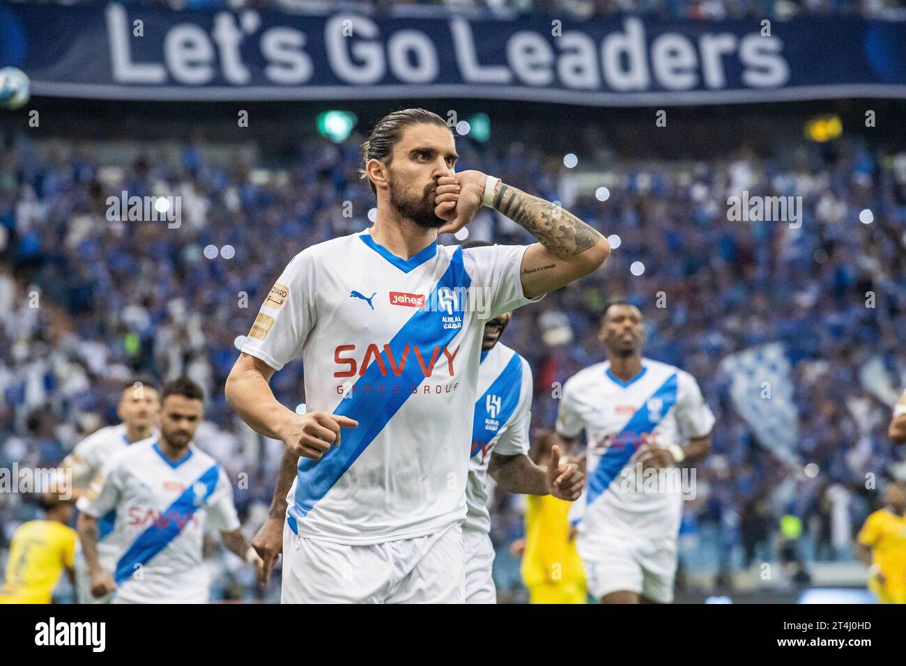 Ruben Neves of Al-Hilal SFC celebrates after scoring during their SAFF ...