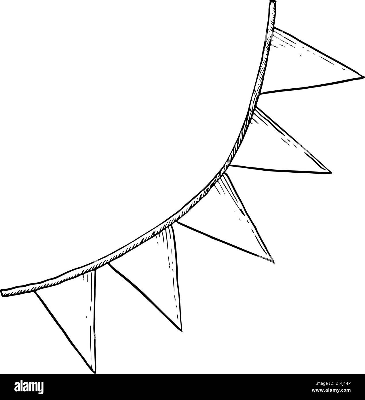 Festive flags in paper garland graphic sketch Stock Vector Image & Art ...