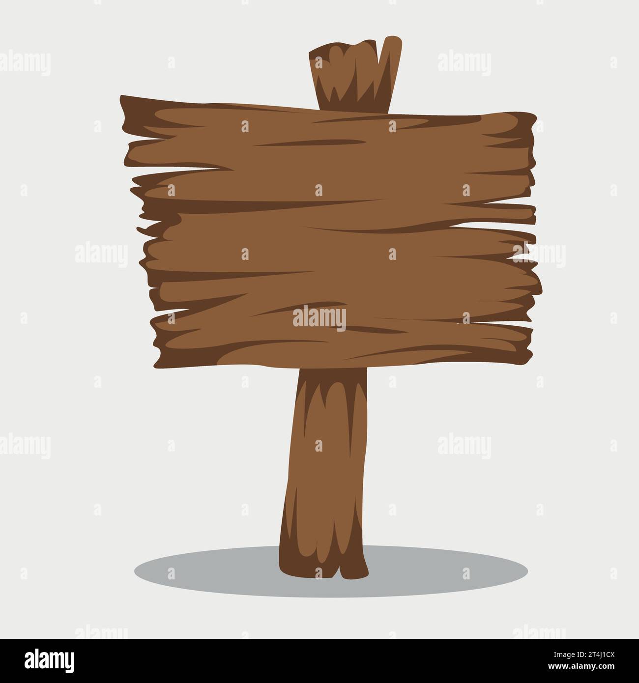 wooden board for an inscription, vector graphics, detailed flat ...