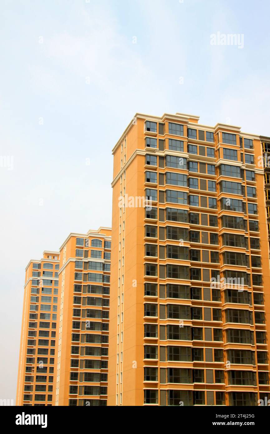 Beige buildings, closeup of photo Stock Photo - Alamy