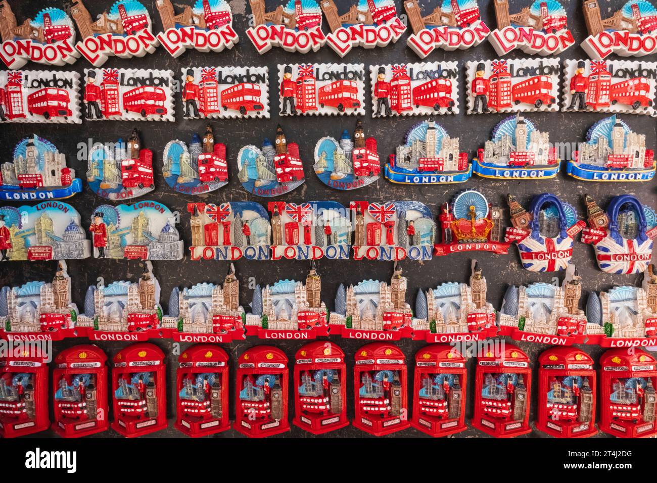 England, London, Covent Garden, Souvenir Fridge Magnets depicting ...