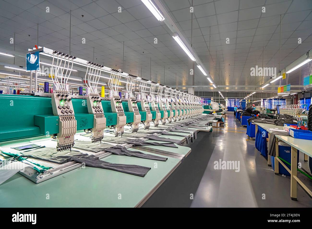 Embroidery area in textile factory in industrial zone in Ho Chi Minh ...
