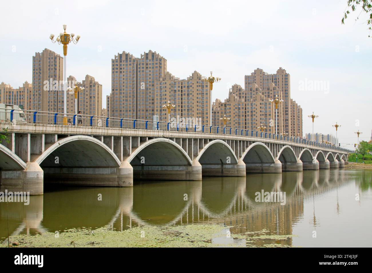 Bridges and high-rise buildings in the modern city, closeup of photo ...